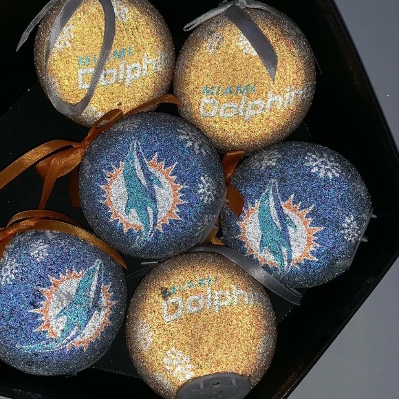 NFL | Holiday | New Set Of 6 Nfl Miami Dolphins Led Ornaments | Poshmark